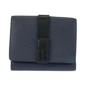 Loewe Portefeuille trifold en cuir doccasion - Femme - Pre-owned - Bleu - Taille: ONE Size