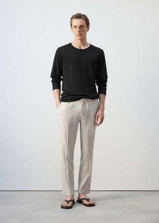 Mango T-shirt col tunisien noir - Homme - XXL - MANGO MAN