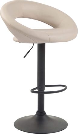 Clp Barhocker Olinda Kunstleder I Thekenhocker H&ouml;henverstellbar I Barstuhl Mit Fu&szlig;st&uuml;tze I Tresenstuhl Mit Trompetenfu&szlig; Metall, Farbe:Creme, Gestell Farbe