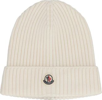 Moncler Wollm&uuml;tze mit Umschlag - - Accessories - Damen - Wei&szlig; - M