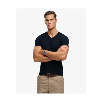 Superdry T-shirt col V en coton biologique avec logo brod&eacute;