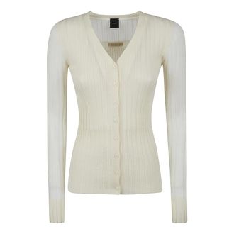 Pinko Pinko, Femme, Pulls, Blanc, Taille: 36 FR Caldo Cardigan Blend WS Silk