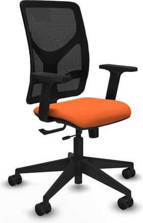 Piqueras y Crespo B&uuml;rostuhl, orange, mit 2D-Armlehnen, h&ouml;henverstellbare Lendenwirbelst&uuml;tze, ausgestattet mit Syncro/Traslack und Schneideschaum, mit Rollen von 65 mm, 