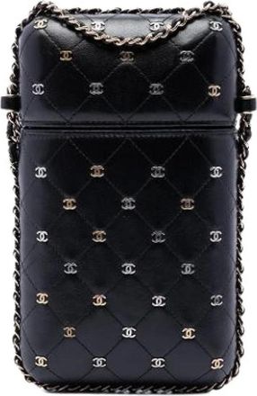 Chanel Pre-owned Quilted Phone Holder - Femme - Pre-owned - Noir - Taille: ONE Size