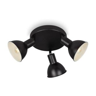 Briloner Leuchten - Retro Deckenlampe, 3-flammige Retro Deckenleuchte, Deckenspot E14, Verstellbar, Schwarz-Wei&szlig;, 190 x 140 mm, 2674-035, Schwarz/Wei&szlig;