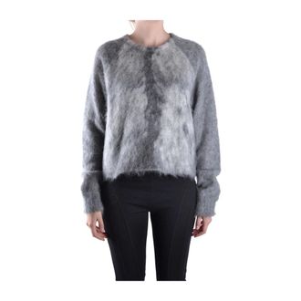 Alexander Wang Grauer Strick Rundhalsausschnitt Lange &Auml;rmel - - Knitwear - Damen - Grau - L