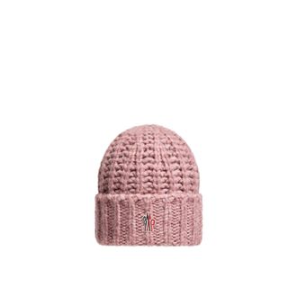 Moncler Moncler Alpaca Blend Rib Knit Beanie, Women, Pink, Size: One Size
