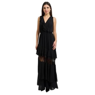 Fracomina Femme, Robes, Noir, Taille: 36 FR Robe Longue Sans Manches