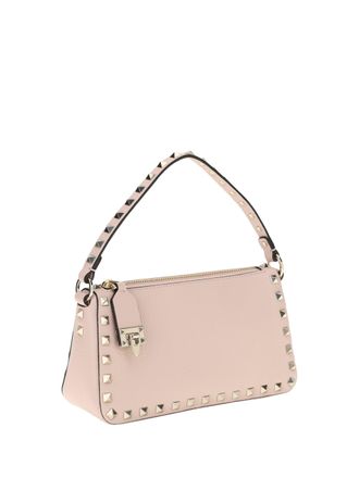 Valentino Garavani Womens Rockstud Leather Shoulder Bag Rose Quartz Calf Bos Taurus
