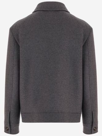 Valentino Mens Jacket Wool-Cashmere Blend Grey