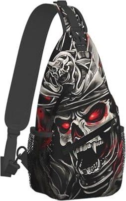 Generic Antivol Sacoche Tactique Art japonais cool de cr&acirc;nes de squelettes Sacs &agrave; Bandouli&egrave;re Polyester Crossbody Bag pour &eacute;cole Homme Femme