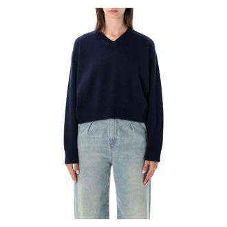 Loulou Studio Femme, Pulls, Bleu, Taille: 40 FR Pull en V Anzor