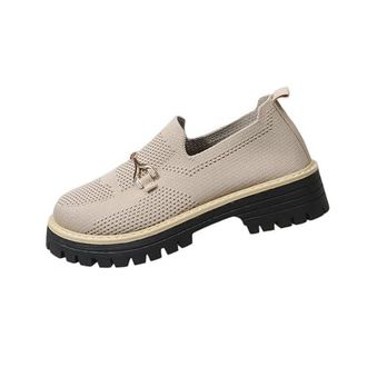 Generic Mocassins larges en maille pour femme - Bout rond - Respirants, &eacute;l&eacute;gants, antid&eacute;rapants, l&eacute;gers et confortables - Chaussures &eacute;paisses pour le travail 