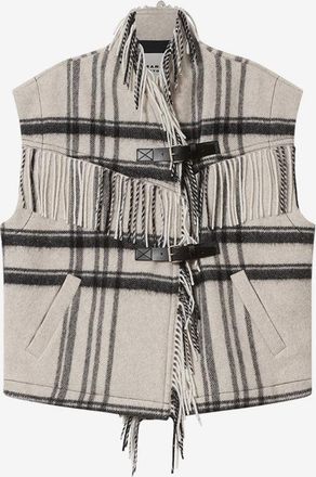 Isabel Marant Gilet Ginesa En Laine - Femme - &Eacute;cru Et Noir - Taillet0 - Marant &Eacute;toile