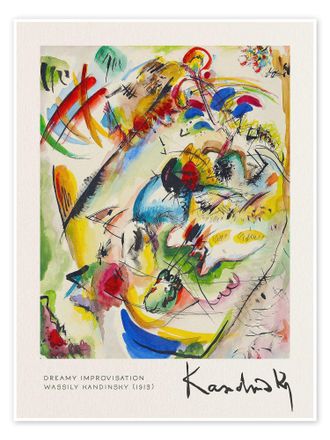 Posterlounge Dreamy Improvisation Poster von Wassily Kandinsky 60 x 80 cm Bunt Wandbilder Wanddeko