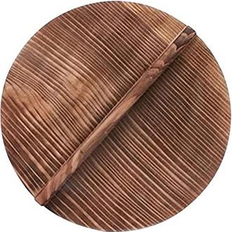 Colcolo Couvercle de po&ecirc;le &agrave; Frire Anti-br&ucirc;lure, Couvercle de po&ecirc;le Rond l&eacute;ger, Couvercle de Casserole en Bois &eacute;paissi pour m&eacute;nage, Pots de Camping, 32CM