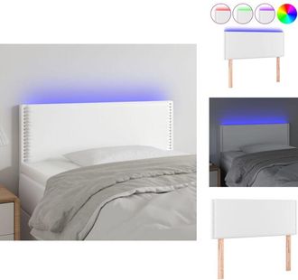 vidaXL Led Kopfteil Wei&szlig; 100x5x78/88 cm Kunstleder - led Kopfteil - Bett-Kopfteil - Kopfteil - Wei&szlig;er Kopfteil - Kunstleder Kopfteil