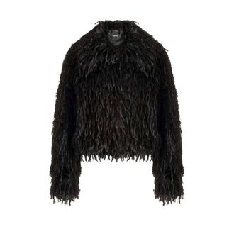 HUGO BOSS Veste en fausse fourrure shearling - Femme - Vestes - Noir - Taille: 38 FR