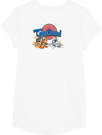 SPACE JAM Tune Squad Gruppe T-Shirt, Schwarz, S, Unisex, Kurzarm, Klassisch, Cartoon Sport T-Shirt