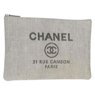 Chanel Pre-owned Canvas Clutch - - Pre-owned - Damen - Grau - ONE SIZE
