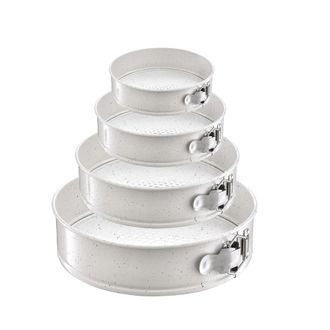 Ambition Springformen Set verschiedene Größen 4 tlg. Nature Antihaftbeschichtug runde Kuchenformen Servierboden abnehmbarer Ring