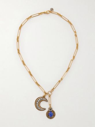 Maison Mayle Soli Luna Vergoldete Kette Mit Kristallen Und Lapislazuli - Mehrfarbig