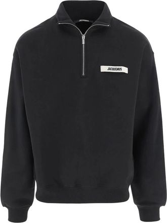 Jacquemus Homme, Sweatshirts et sweats &agrave; capuche, Noir, Taille: XL Le Camionneur Gros Grain SweaT-shirt