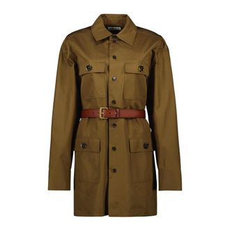 Saint Laurent Braunes Khaki Hemdkleid - - Dresses - Damen - Braun - M