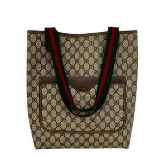 Gucci Pre-owned Sac cabas en cuir GG Logo Sherry Line - Femme - Pre-owned - Brun - Taille: ONE Size