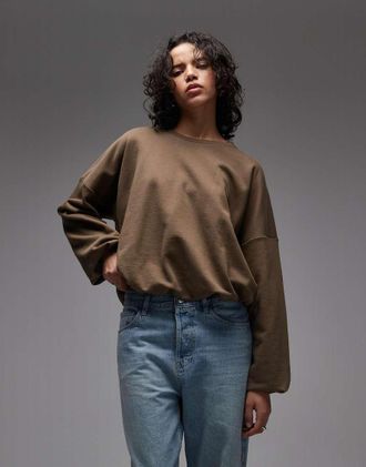 Arket Sweatshirt aus reiner Baumwolle in Dunkelbeige-Neutral