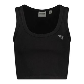 Guess Femme, Tops, Noir, Taille: 44 FR D&eacute;bardeur en maille c&ocirc;tel&eacute;e