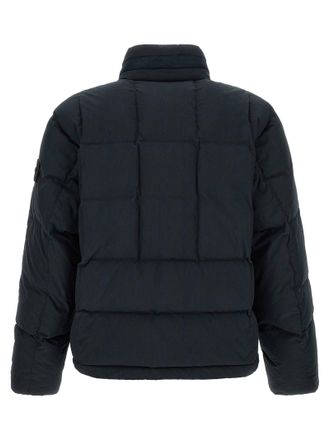 Stone Island Quilted Cotton Canvas Down Jacket - Black