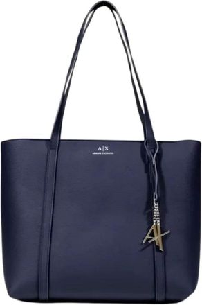 A|X Armani Exchange Femme, Sacs, Bleu, Taille: ONE Size Shopper Bag