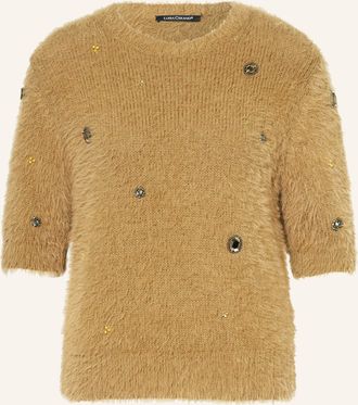 Luisa Cerano Luisa Cerano Strickshirt Mit Schmucksteinen gruen
