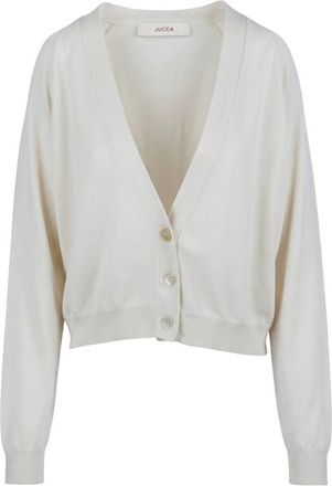 Jucca Femme, Pulls, Blanc, Taille: 42 FR Cardigan col en V raglan