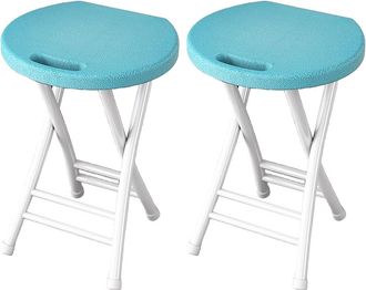 Generic Klappstuhl Camping Leicht Tragbar 2er Set mit Metallrahmen Gartenstühle Stapelbar Kleiner Hoher Belastbarkeit für Partys, Hochzeiten, Picknick(Blue)