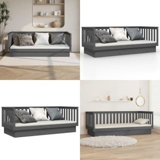 vidaXL Tagesbett Grau 100x200 cm Massivholz Kiefer - Tagesbett - Schlafsofa - G&auml;stebett - Kiefernholz - Massivholzm&ouml;bel - Home & Living