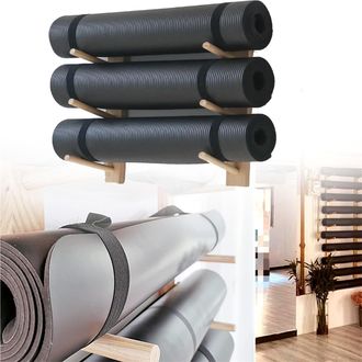 Generic yogamatte halterung wand St&uuml;tzregal Aus Holz, Wandmontierter Yoga-Organizer Aus Holz, Holzst&auml;nder F&uuml;r Yoga-Ausr&uuml;stung F&uuml;r Studio Und Fitnessraum/Train