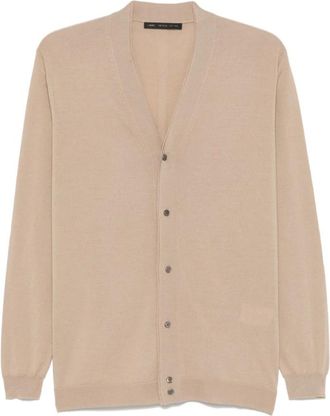 low brand Homme, Pulls, Brun, Taille: 2XL Merino Wool Cardigan