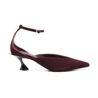 MUGLER Burgunder Kn&ouml;chelriemen Kalbsleder Schuhe - - Shoes - Damen - Rot - 37 EU
