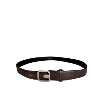 Dior Ceinture en cuir Pre-owned avec boucle argent&eacute;e - Femme - Pre-owned - Brun - Taille: ONE Size