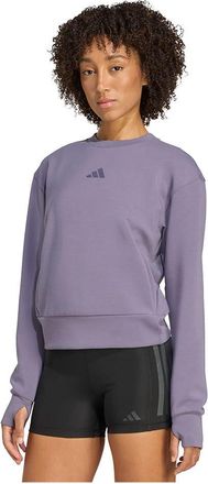 adidas Womens F&uuml;r das Training entworfenes Warm-Up Sweatshirt mit Rundhalsausschnitt Preloved Violet XS