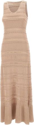 Liu Jo Femme, Robes, Rose, Taille: 42 FR Long Openwork Knit Dress