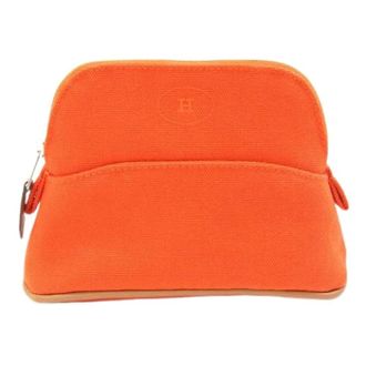 Herm&egrave;s Pre-owned Canvas Pouch - - Pre-owned - Damen - Orange - ONE SIZE
