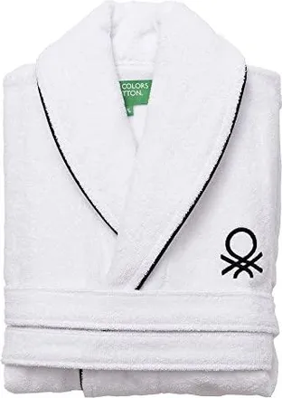Benetton Be176 Peignoir M/L 360 g/m² 100% Coton Blanc Noir, Homme