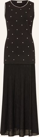 Sandro Sandro Strickkleid Mit Schmuckperlen Und Plissees schwarz