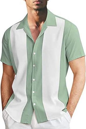 Generic T-shirts pour hommes, chemises &agrave; manches courtes pour hommes, blocs de couleurs, hauts d&eacute;contract&eacute;s boutonn&eacute;s d&eacute;t&eacute;, hauts d&eacute;contract&eacute;s &agrave; boutons de co