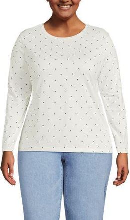 Lands End Supima-Shirt, Langarm, Damen, Größe:52-54 plus, Weiß, Baumwolle, by Lands End