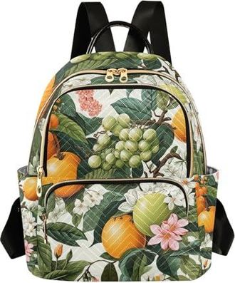 Mnsruu Mini sac à dos pour femme Citron Orange Feuilles vertes Petit sac à dos tendance Sac à dos décontracté Sac à dos Sac à dos, Multi794, M