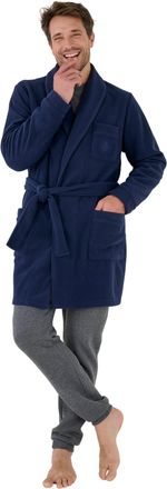 Damart Herren Thermolactyl Fleecestoff Morgenmantel, Marineblau, M